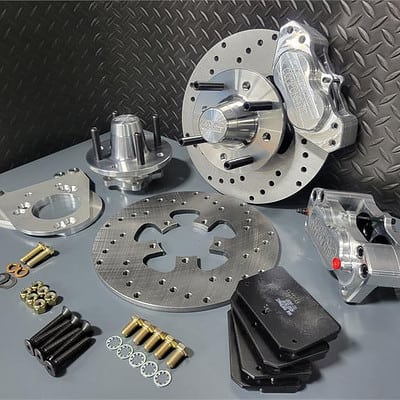 Aerospace 79-93 Mustang 4 Piston Heavy Duty 4 LUG Front Drag Race Disc ...